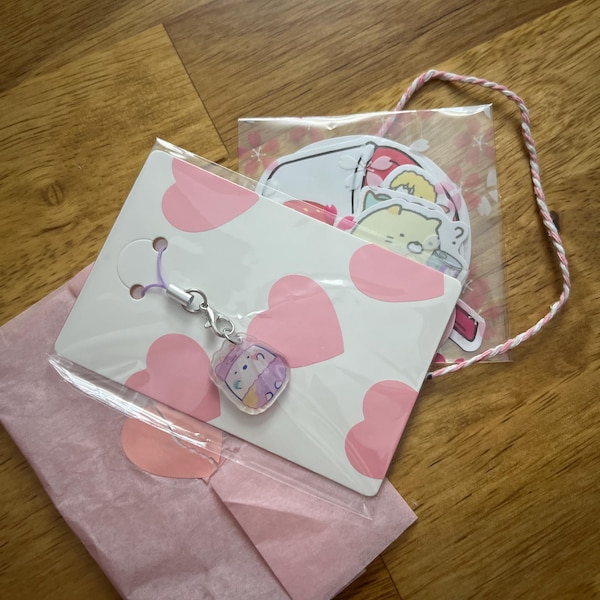 BT21 Style Boba Tea BTS K-pop Series Acrylic Keychain Keyring ...
