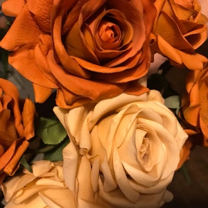 Burnt Orange Real Touch Silk Roses, DIY Florals Wedding/home/kitchen ...