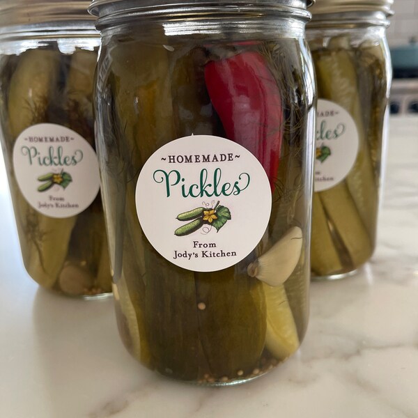 Custom Pickle Labels, Printed Personalized Stickers for Canning ...