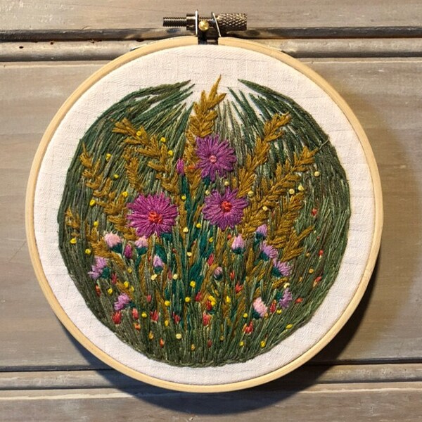 Thread Painting Inspired by Claude Monet. Hand Embroidery. Pastoral ...