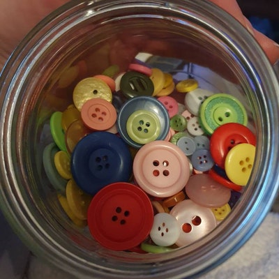 100g White Buttons, Many Shapes, Sizes, Colours, Styles and Designs in ...
