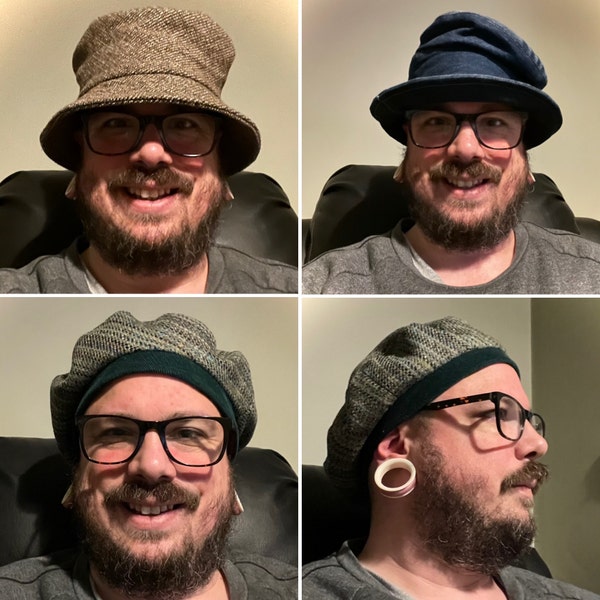 Pale Blue/green Slouchy Top Hat, Appliqué Detailing, Unique Top Hat ...