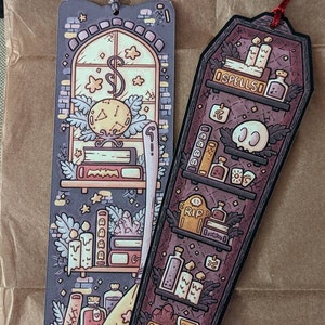 2x6 Witch Library Halloween Bookmark With Tassel, Spooky Aesthetic ...