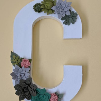 Letter C in Soft White 16 Inches Tall Large Letter C Cottage Decor ...