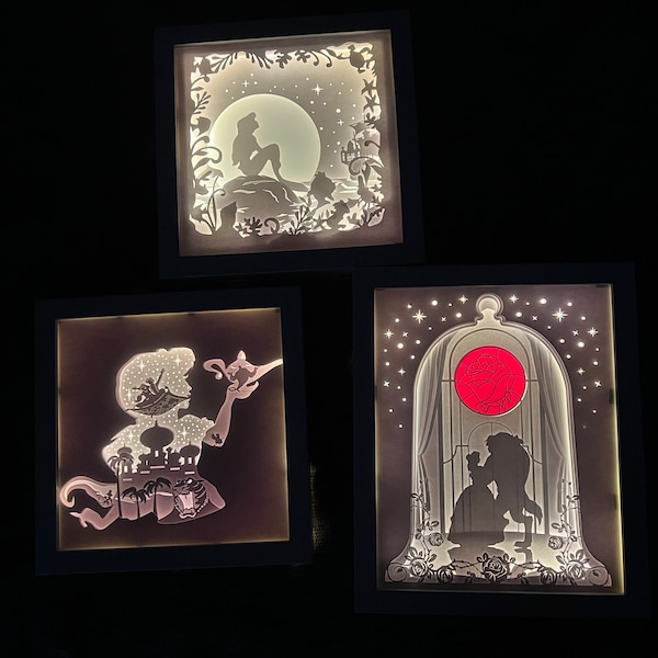 The Little Mermaid, Ariel, Beach Life, Decorative Shadow Box Shadowbox ...