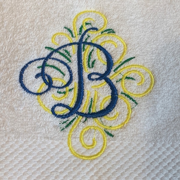 Adorn Monogram Machine Embroidery Font - 5″ 6″ - Formats: Bx Dst Exp ...