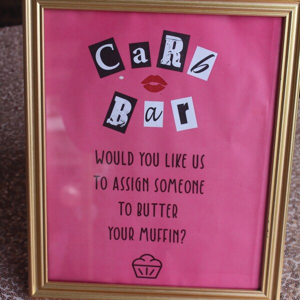 Mean Girls Party Food Sign Bachelorette, Hen Party Dessert Bar Sign ...
