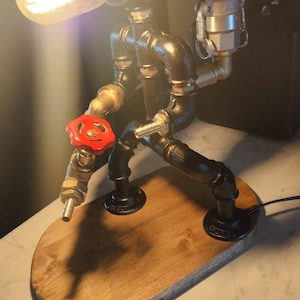 Father's Day Gift ,steampunk Fireman Pipe Robot Night Lamp, Liquor ...