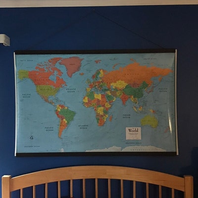 Map Hanger Frame Magnetic Wood Poster Hanger - Etsy
