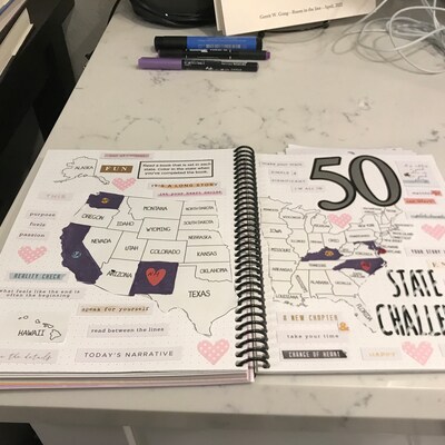 50 State Reading Challenge Tracker Book Tracker Reading Planner Reading ...