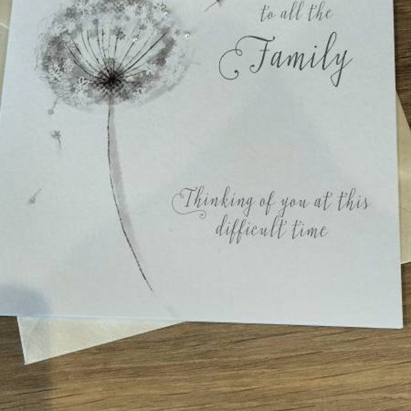 Sympathy to All the Family Card - Loss of Husband, Mum, Dad Sympathy ...