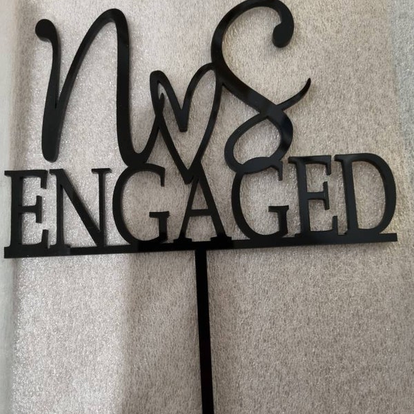 Custom Engaged Cake Toppers for Engagements | Modern Wedding Cake ...