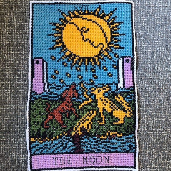 Tarot Card Cross Stitch Pattern - the Moon - Major Arcana - Rider Waite ...