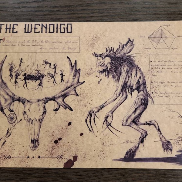 Medium - Wendigo - Algonquian Folklore Art Print - Etsy