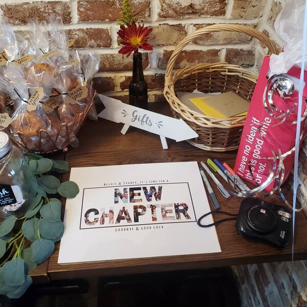 Goodbye Card - New Chapter - Farewell Guestbook - Personalized Goodbye ...