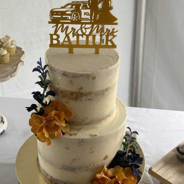 Police Wedding Cake Topper, Police Cake Toppers, Police Car and Couple ...