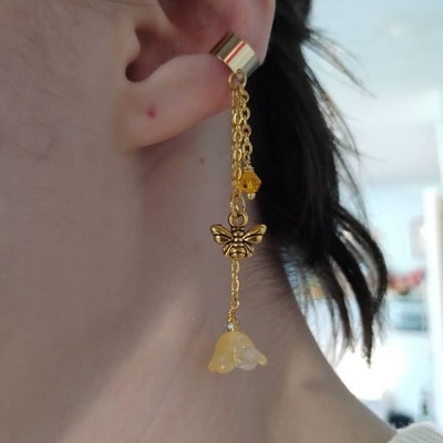 Ear Cuffs Ear Wrap Dangle Ear Cuff Moon and Stars Ear Wrap Cuffs No ...