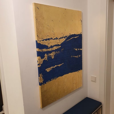 Gold Foil Art Gold Leaf Painting Black and Gold Painting Modern Art ...