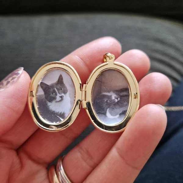 Gold Locket, With Choose Your Chain, Photo Locket, Gift for Her, Add ...