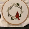 PDF Pattern - 8" Cardinal Wreath - Step by Step Beginner Embroidery ...