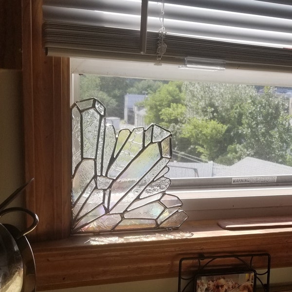 Clear Glass Crystal, Crystal Corner Piece, Stained Glass, Geology, Home ...