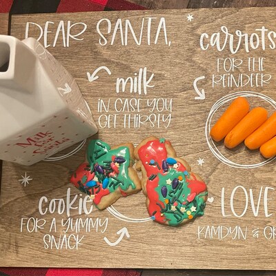 Custom Printed Santa Tray Christmas Eve Milk & Cookies Gift for ...