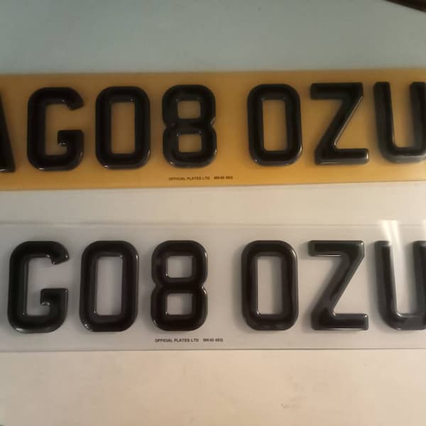 4D Number Plates Front and Rear - 3mm I 6mm I Black Border I Car I Van ...