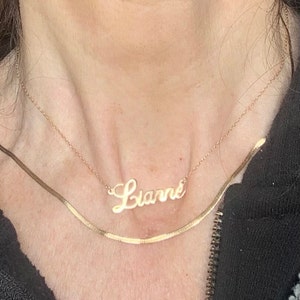 14K Solid Gold Name Necklace-real Gold Name Necklace-name - Etsy