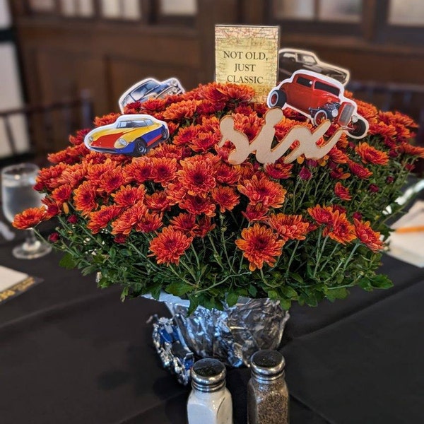 Antique / Vintage Car Theme - Centerpiece Skewers - Mustang, Corvette ...