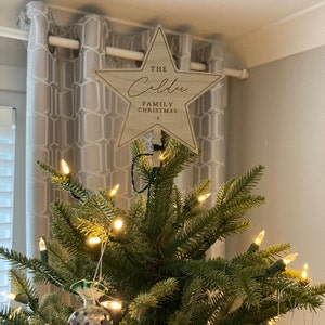 Christmas Tree Topper Star Engraved Tree Topper Scandi - Etsy