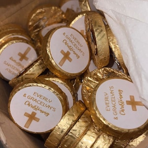 Set of 50 X 3cm Personalised Christening, Baptism, Holy Communion ...
