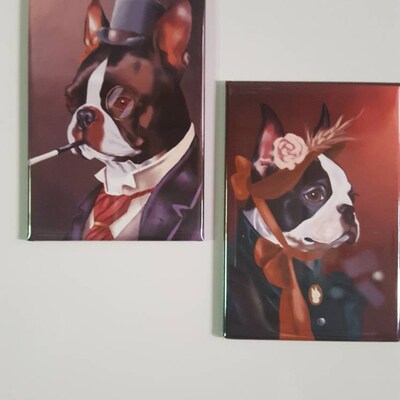 Boston Terrier Gift Magnet Two Pack Boston Terrier Magnets - Etsy