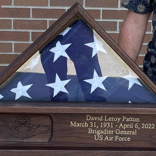 Custom Flag Display Case With Pull Out Drawer - Etsy