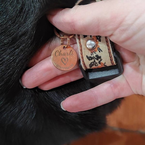 Custom Double-sided Engraved Pet ID Tag, Silent Collar Accessory for ...