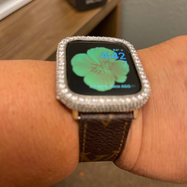 Custom Apple Watch Cover Silver Lab Diamond Bezel, Apple Watch Case ...