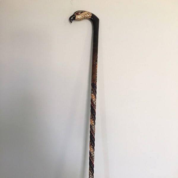 Handmade Wooden Walking Stick With Unique Spiral Design - Artisanal ...