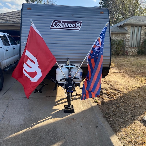 Camper Double Flag Pole Mount - RV Flag Holder - Freedom Jack - Etsy