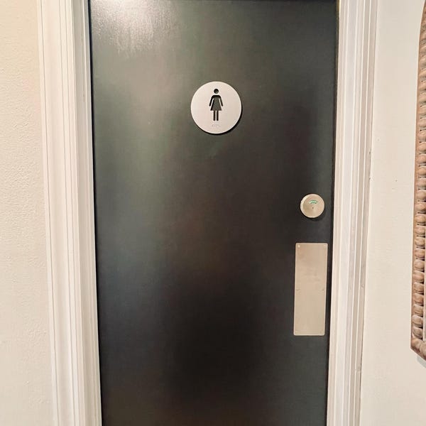 Female Restroom Door Sign. Metal Bathroom Sign. Women's Toilet. Modern ...
