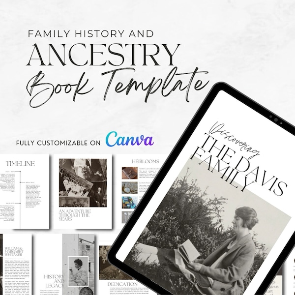 Ancestry Book Template - DELUXE | Family History Genealogy Printable ...