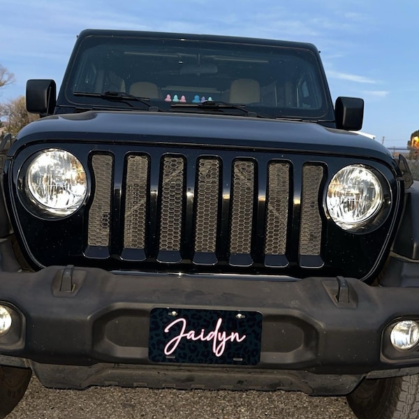 Personalized Front License Plate for Women and Teens, Black Leopard ...