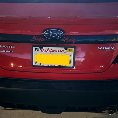 Custom Cursive Font Car Emblem Custom Colors Installs in Seconds 1.5 ...