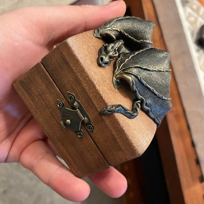 Bronze Dragon Box Wooden Wedding Box for Rings Proposal Box Ring ...