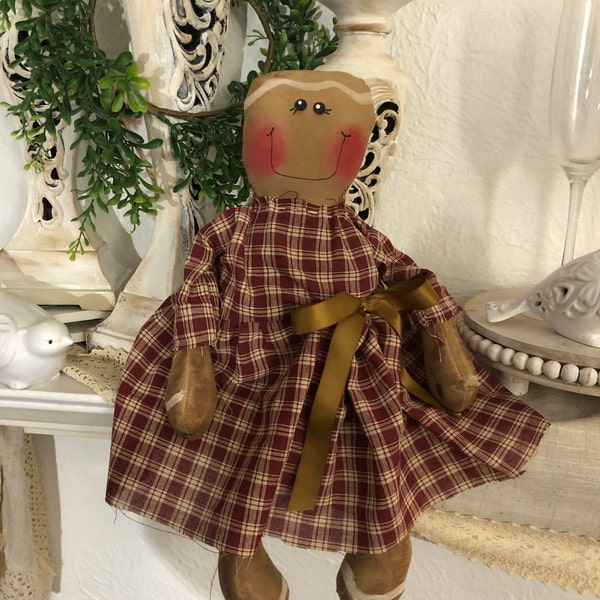 Gingerbread Gal Epattern...primitive Country Christmas Cloth Ginger ...