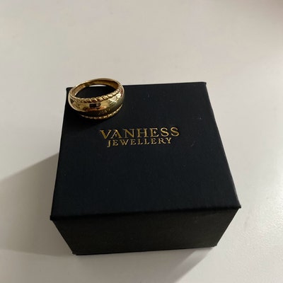 Irregular Wave Ring 18K Gold Plated Dome Ring, 925 Sterling Silver Filled in Gold, Silver and ...