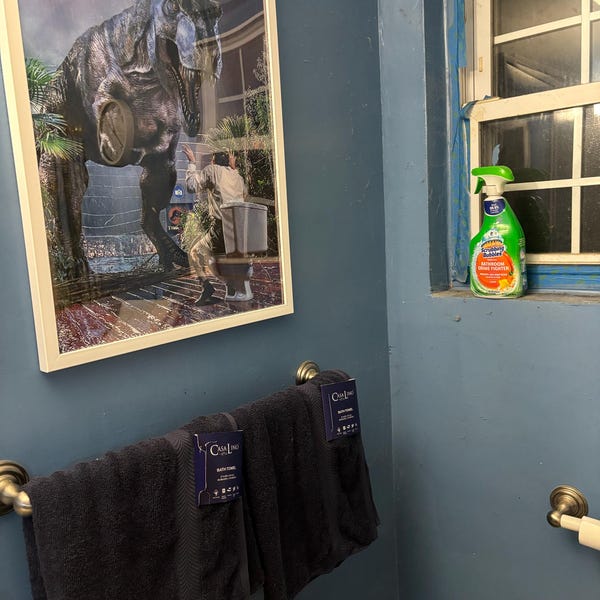 Jurassic Park Toilet Scene Print - Tyrannosaurus Rex - Funny Bathroom ...