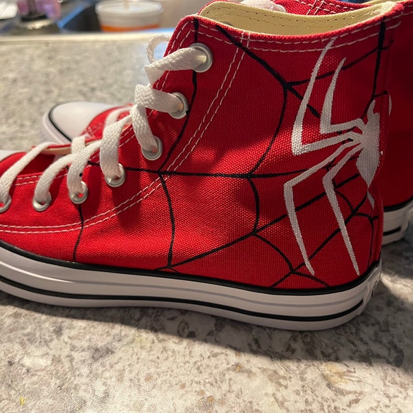 Custom Spiderman Logo Adult Converse - Etsy