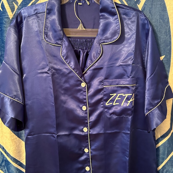 Royal Blue Color Pj's,personalized Satin Pyjamas,bridesmaid Pyjama Set ...