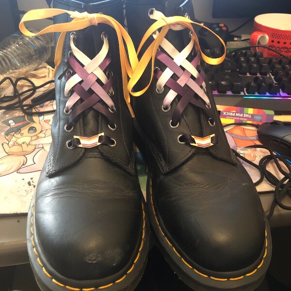 Non-binary Lace Locks — Subtle Pride Shoelace Shoe Charm Agender ...
