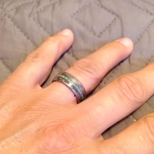 Dense Twist Pattern Damascus Stainless Steel Wedding Ring - Etsy