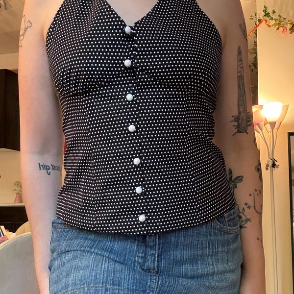Halter Neck Crop Top Sewing Pattern, Halter Top PDF Pattern, Tie Back ...